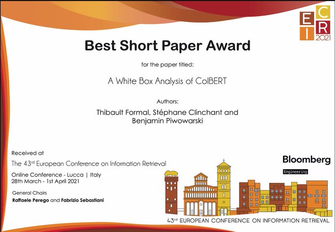 European Conference on Information Retrieval (ECIR) 2021 - Naver Labs ...